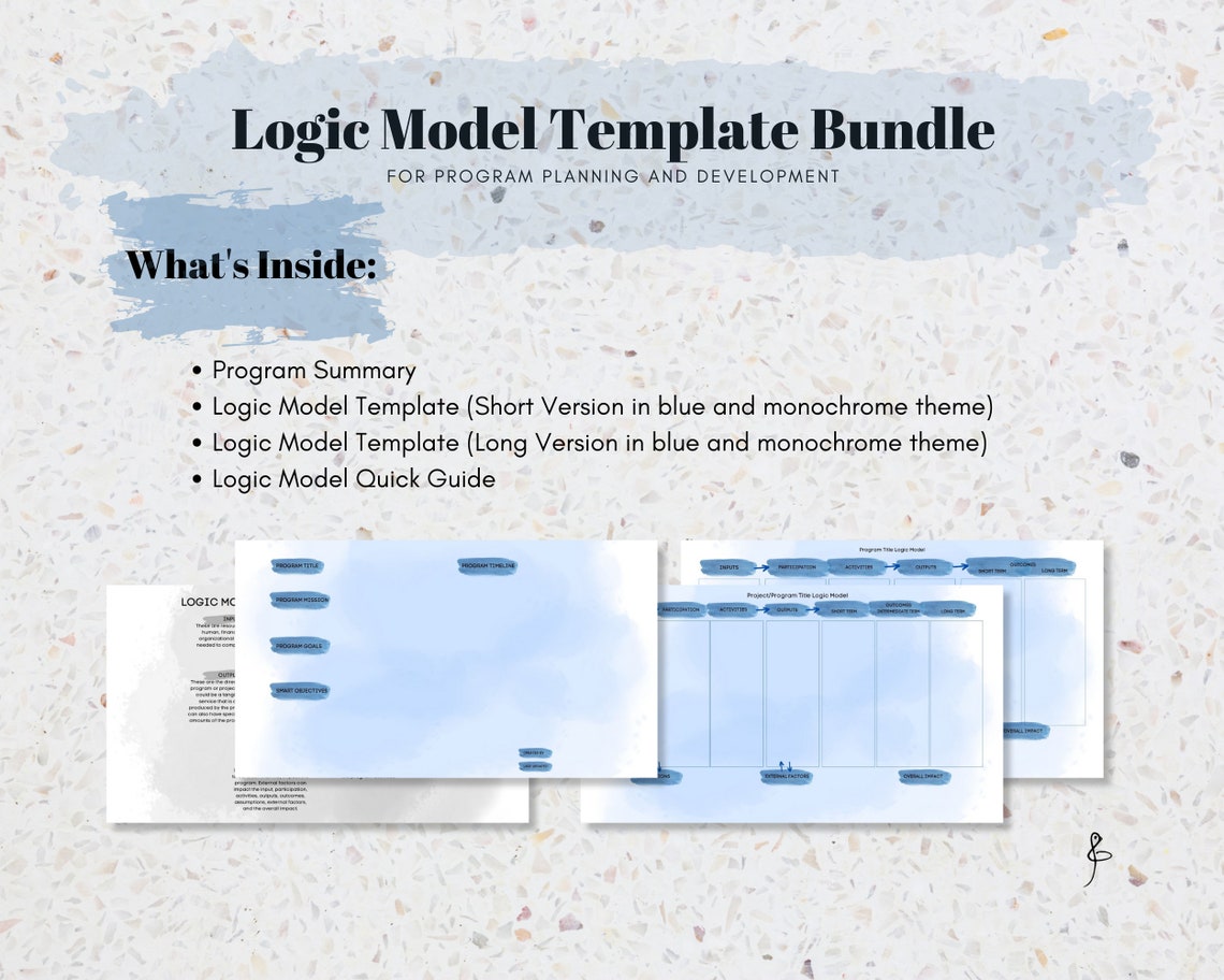 Logic Model Template (fillable PDF, Visio) for Program Planning and ...
