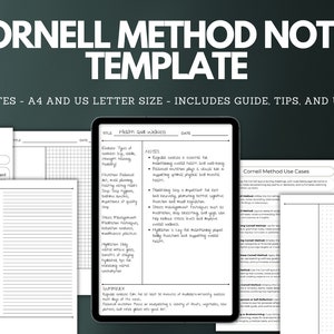 Cornell Method Notes Templates and Guide, Tips, and Use Case Pack ...