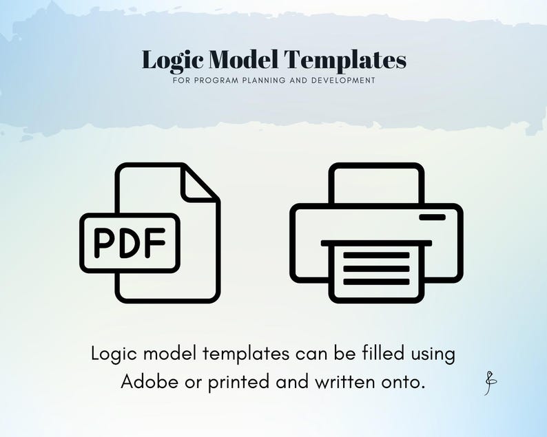 Logic Model Template UPDATED Bundle fillable and Editable for Planning ...