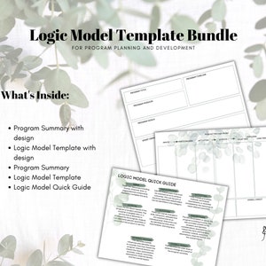 Logic Model Template fillable and Editable for Program Planning and ...