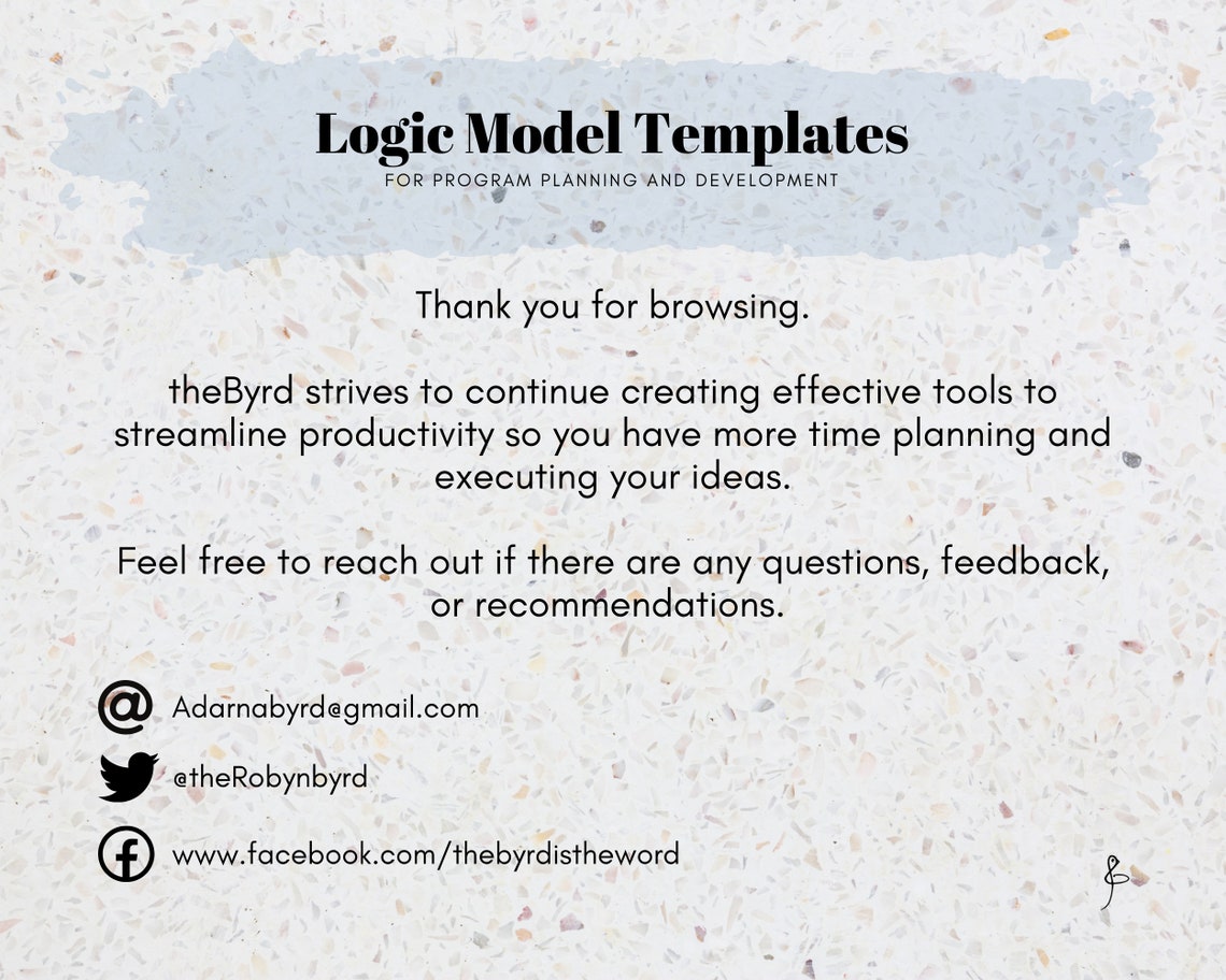 Logic Model Template (fillable PDF, Visio) for Program Planning and ...