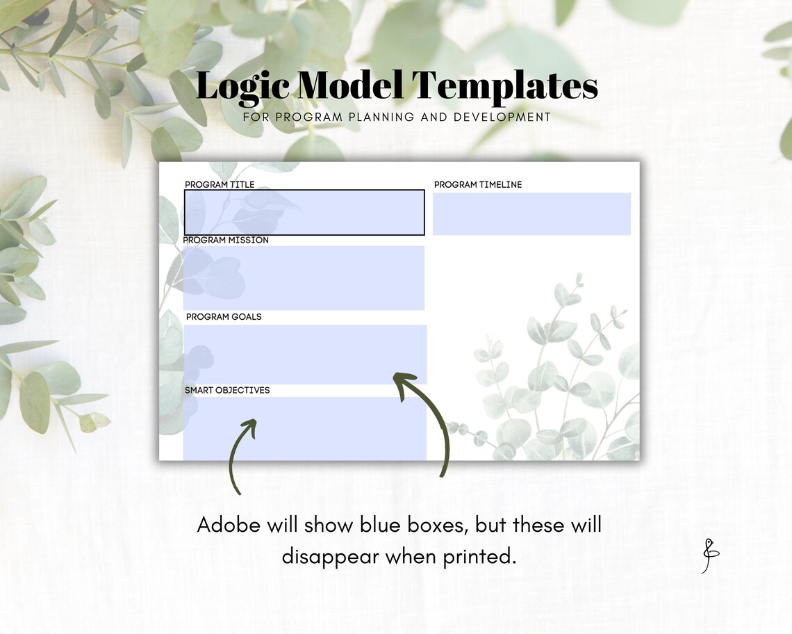 Logic Model Template fillable and Editable for Program Planning and ...