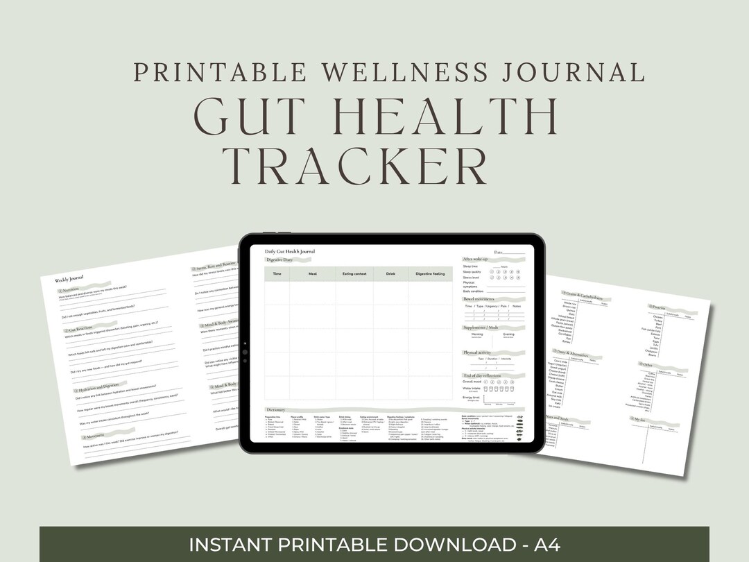 Gut Health Tracker | Printable Daily & Weekly Wellness Journal | Gut ...