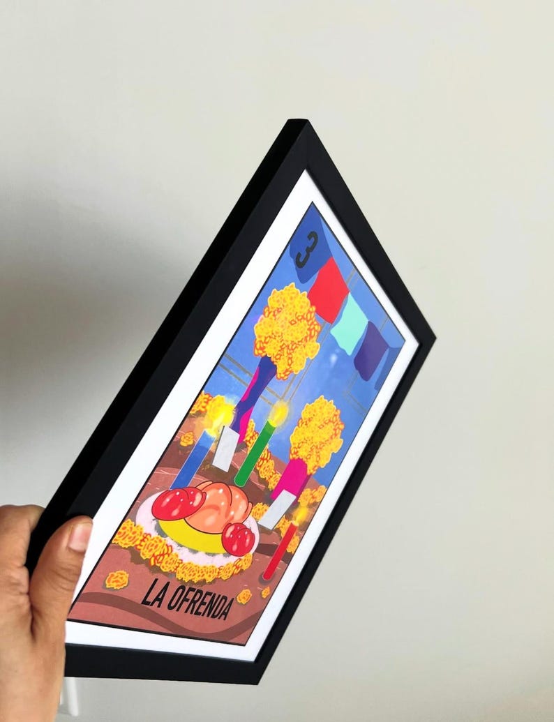 Illustrated La Ofrenda Día De Los Muertos Lotería Card - Etsy