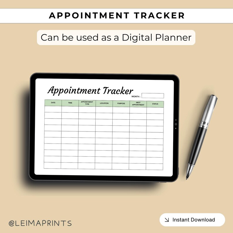 Appointment Tracker Printable | Minimal Planner | US Letter & A4 Page ...