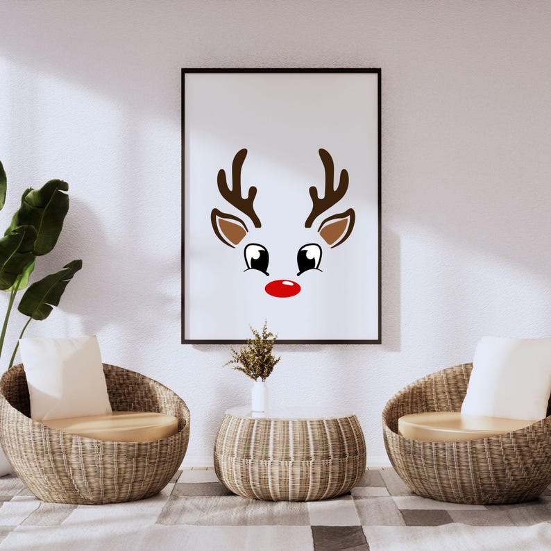Christmas Reindeer Faces SVG Bundle, Clipart (digital Download) - Etsy