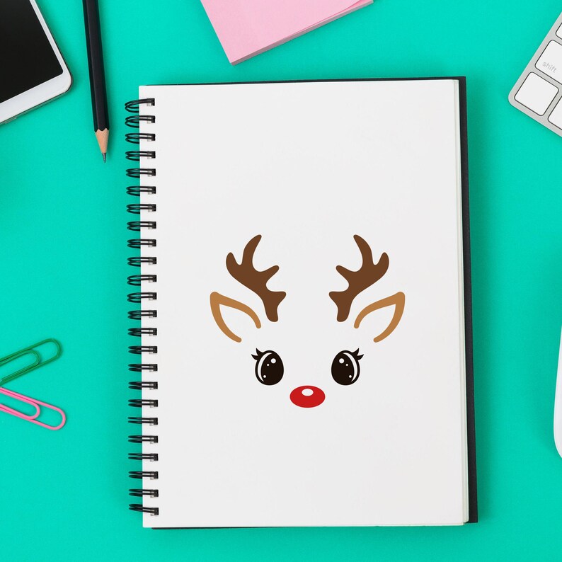 Christmas Reindeer Faces SVG Bundle, Clipart (digital Download) - Etsy