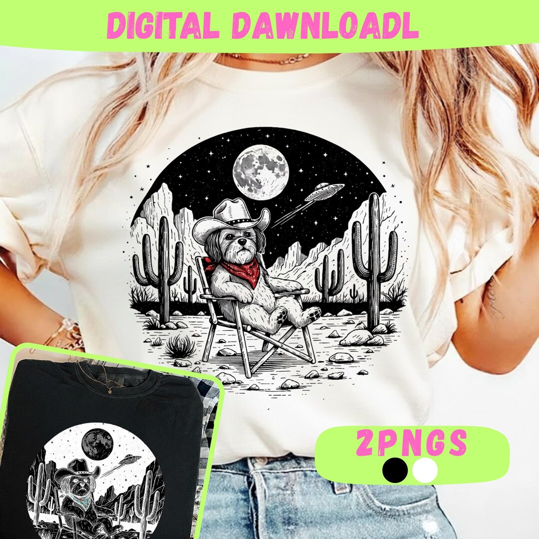 Desert Dawg Chillin’ Out PNG Bundle | Cowboy Dog Western T-shirt Design ...