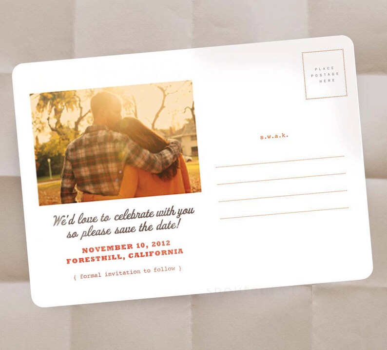 Custom Save the Date Wedding Invitations Personalized Brown - Etsy