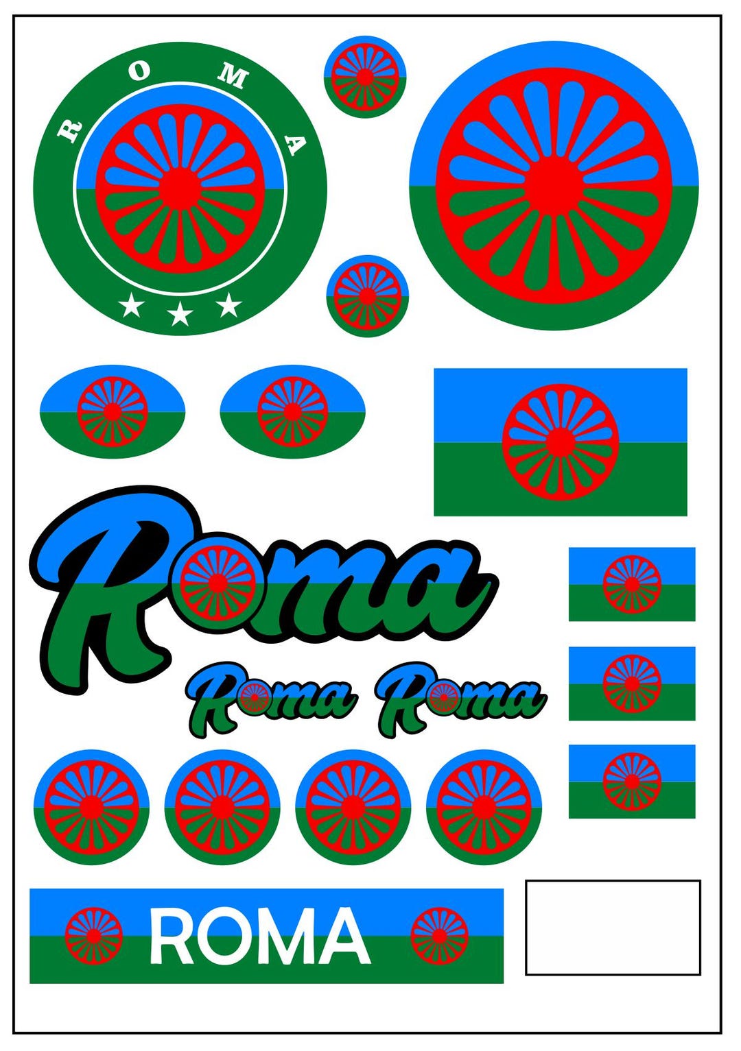 Roma 18x Decal Pack – Sticker Flag and Map Sticker Set AK - Etsy