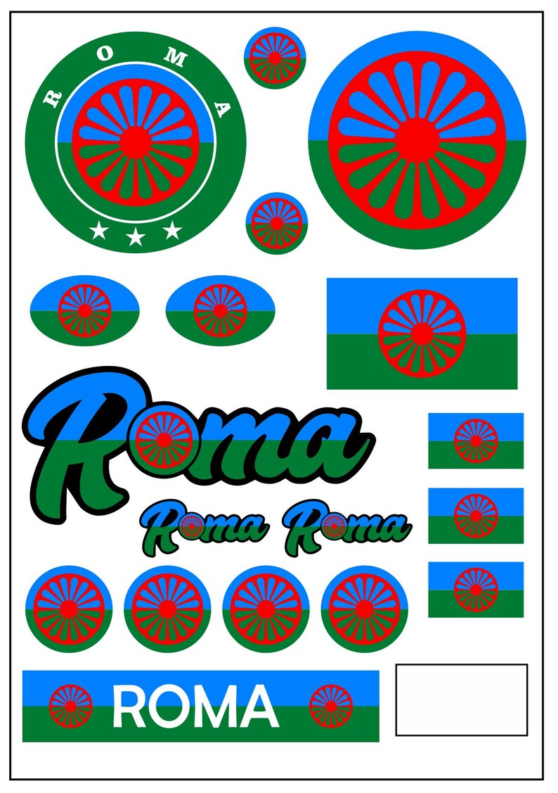 Roma 18x Decal Pack – Sticker Flag and Map Sticker Set AK - Etsy