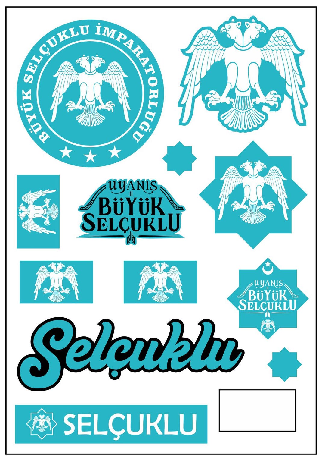 Selcuklu 12x Decal Pack – Sticker Flag and Map Sticker Set AK - Etsy