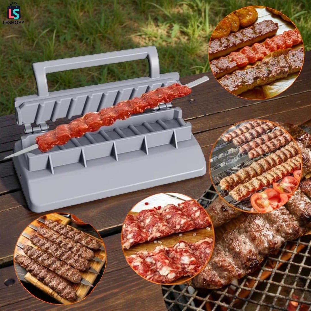 Easy Steak Maker Machine – Quick BBQ Skewer Press for Meat & BBQ Kabab ...