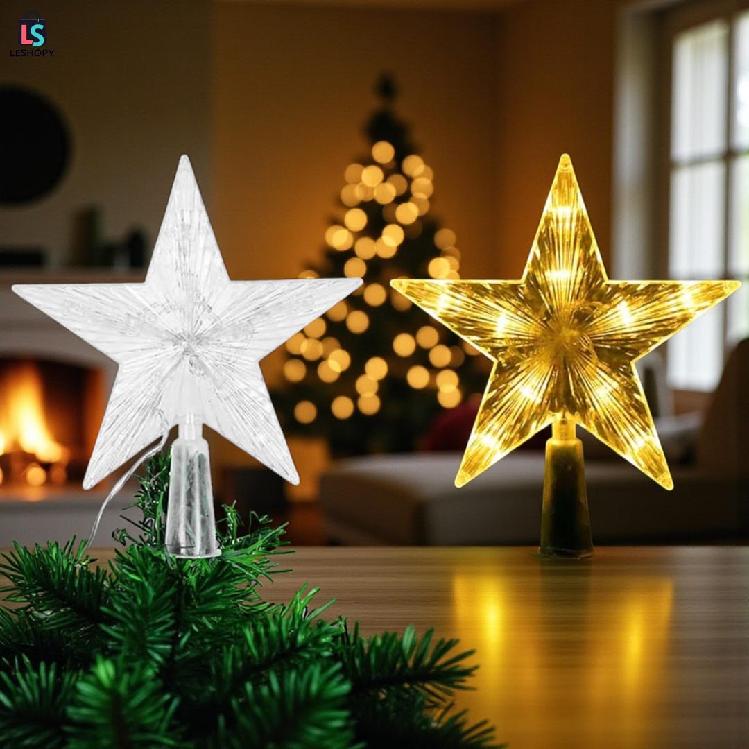 Handmade Tin Star Tree Topper: Multicolored Marbles- Gold Star, Classic ...