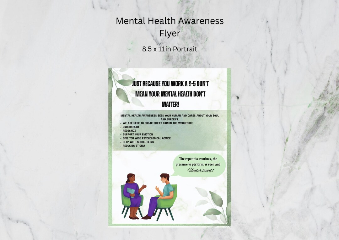 Mental Health Awareness, Digital Flyer, Digital Canva Template ...