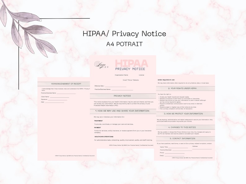 Editable HIPAA Privacy Practice, Medical Privacy Notice, Canva Template ...