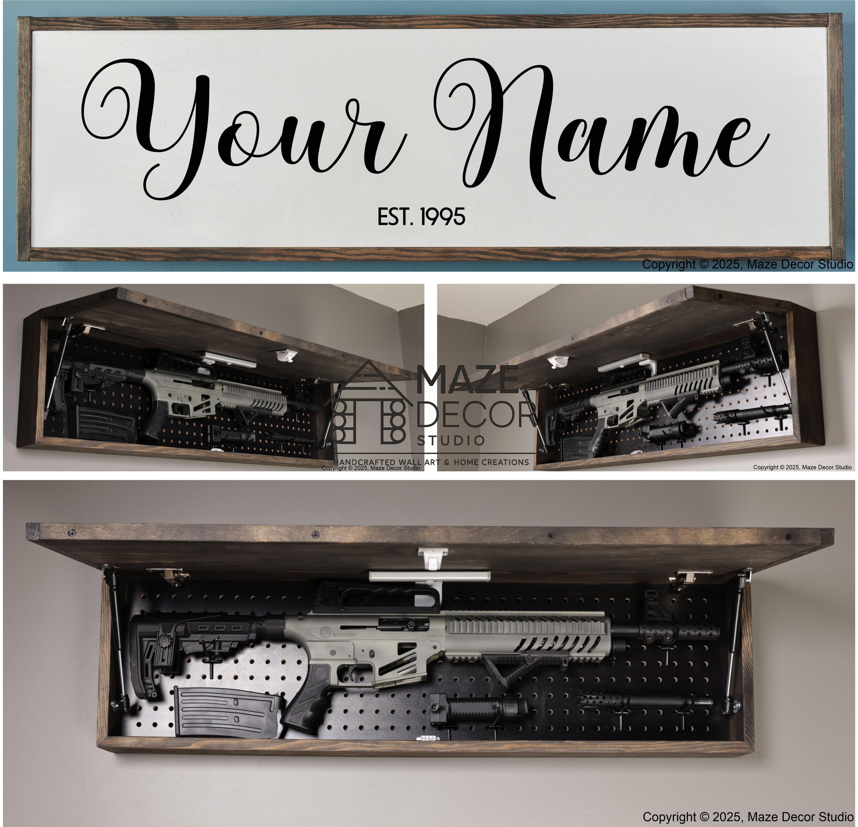 Personalized Hidden Wall Safe | “family Name Edition” | Rustic Wall Art ...