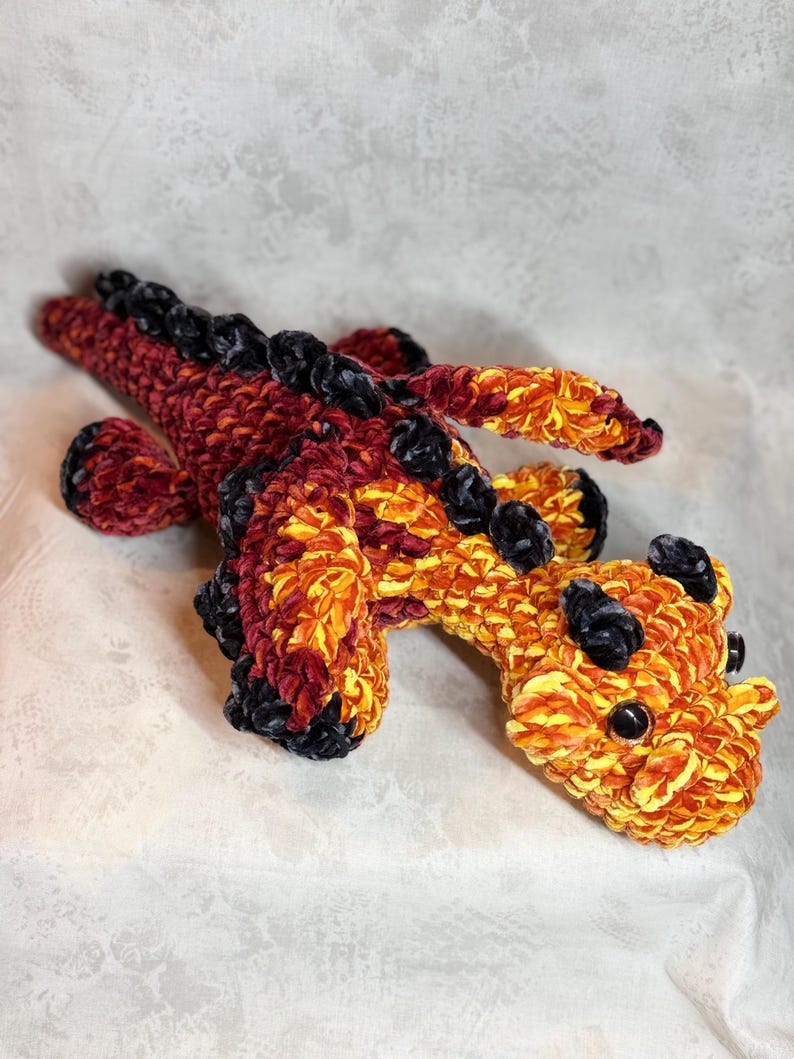 Handmade Flame Dragon Plush Toy – Vibrant Fiery Stuffed Creature - Etsy