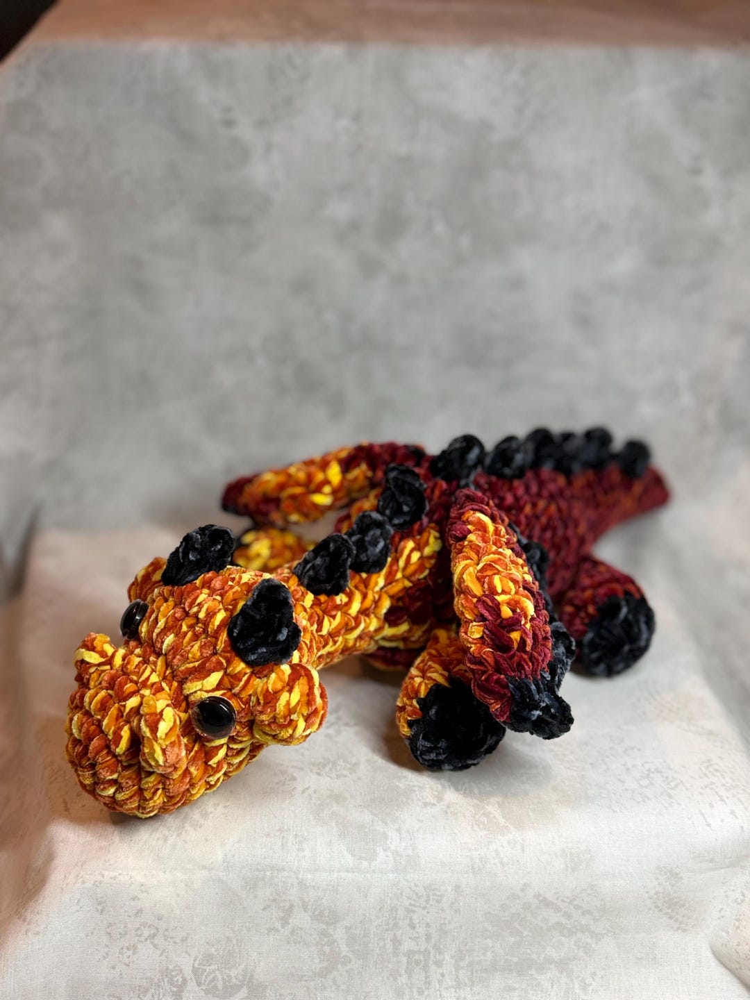 Handmade Flame Dragon Plush Toy – Vibrant Fiery Stuffed Creature - Etsy