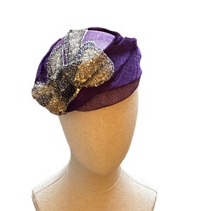 Purple Dress Hat for Formal Summer Event/ Mini Hat Mother of the Bride ...