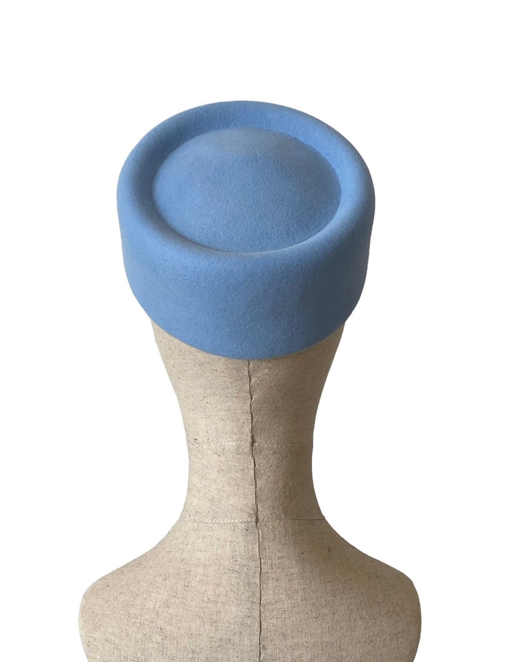 Light Blue Fur Felt Pillbox Hat - 50s Style Dress Hat - Etsy