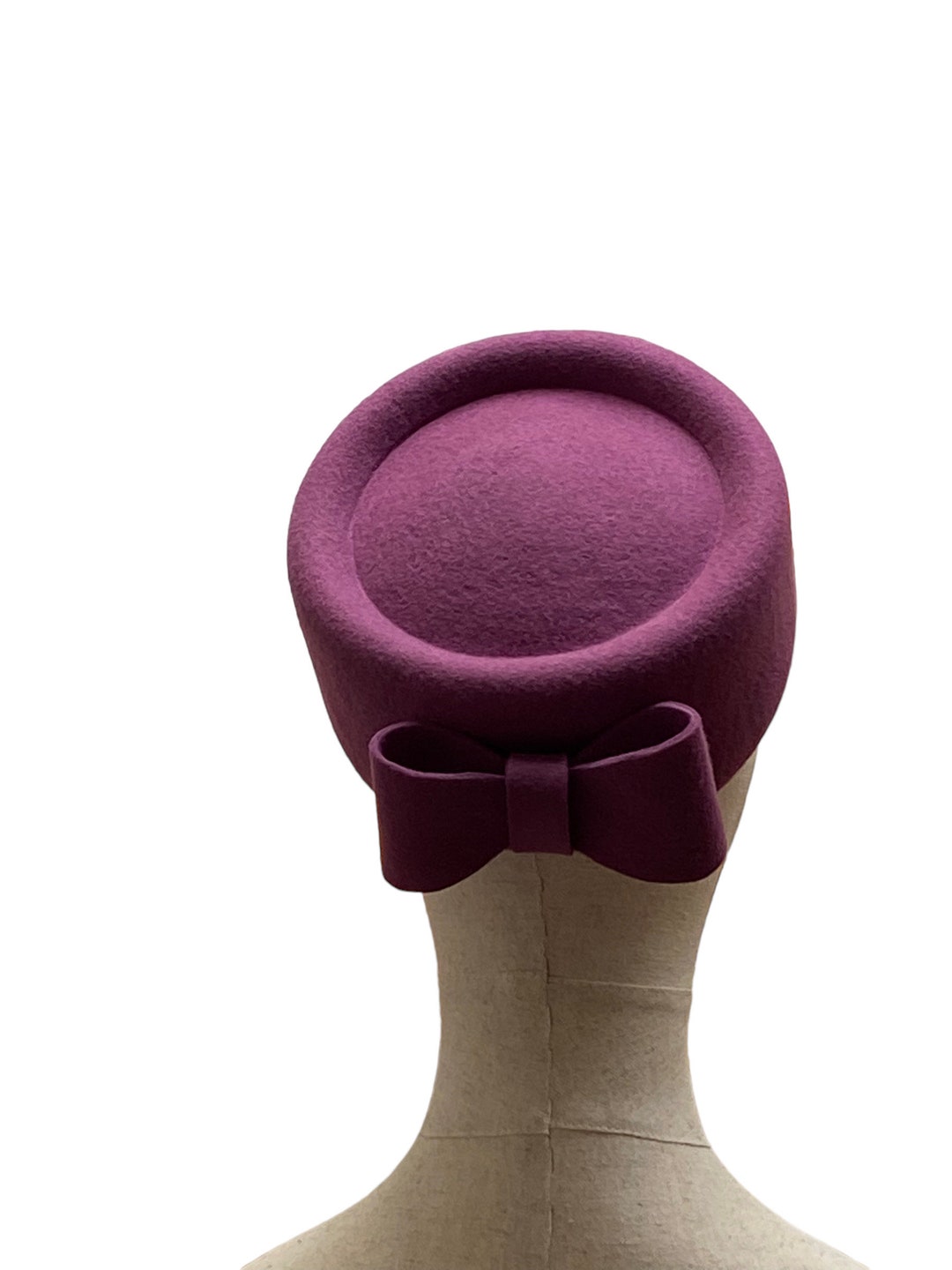 Purple Pillbox Hat/ Ascot Hat/ Jackie O Hat With Bow/ Kate M Pillbox ...