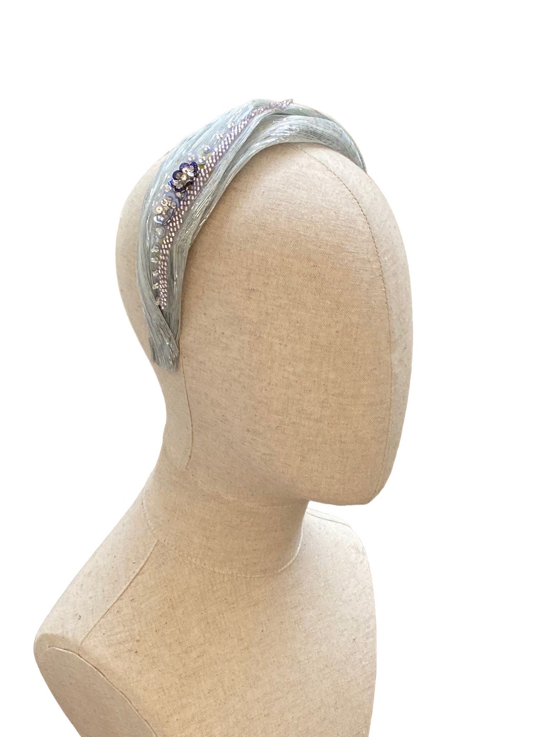Beaded Silver Headband for a Formal Occasion/ Mother of the Bride Band ...