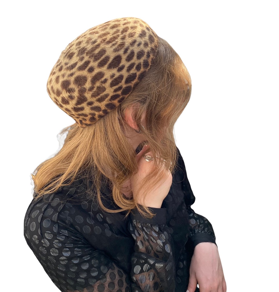 Leopard Print Pillbox Hat Animal Print Winter Hat Formal Hat - Etsy