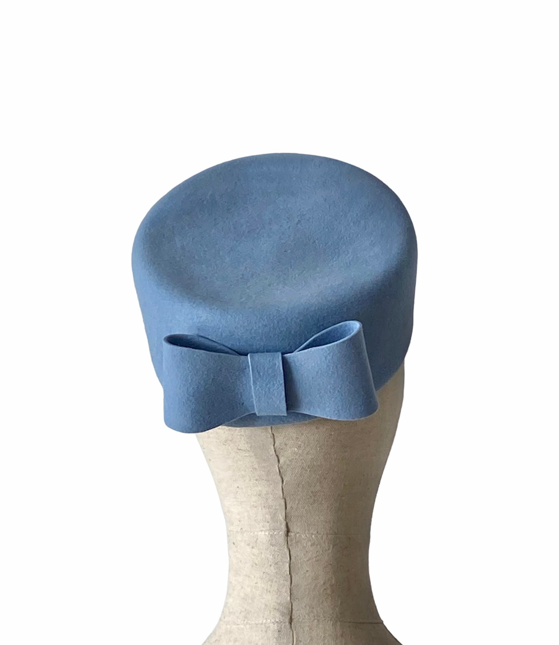 Pastel Blue Pillbox Hat/ Light Blue Felt Hat/ Blue Dress Hat - Etsy