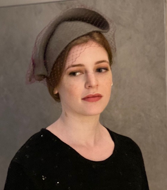 Grey Pillbox Hat/ Formal Winter Hat/ Elegant Cocktail Hat/ 30s Style ...