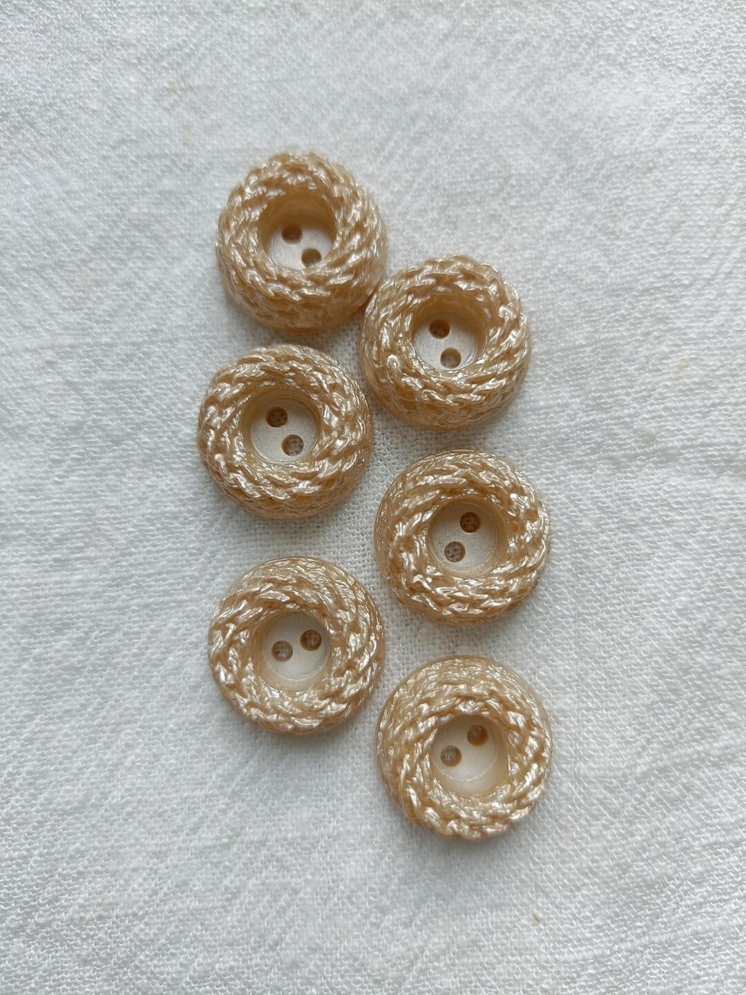 Vintage 1960s Pearl Plastic Rope-rim Buttons Set of 6, 17mm, 0.7" - Etsy