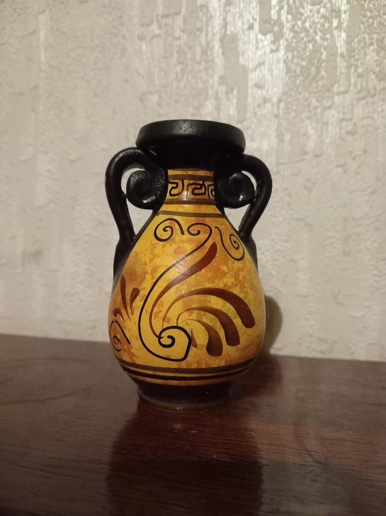 Ancient Greek Style Pottery Vase With A Handpainted Mythology Figure ...