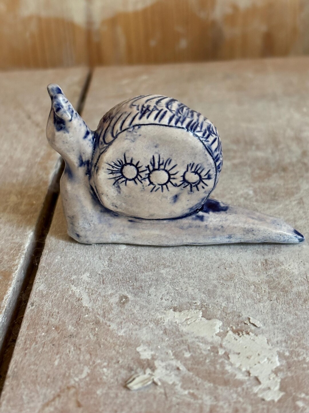 Ceramic Snail Sculpture – “keeper of the Suns” – Handcrafted Blue ...
