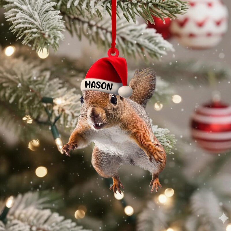 Christmas Ribbon Squirrel - Etsy
