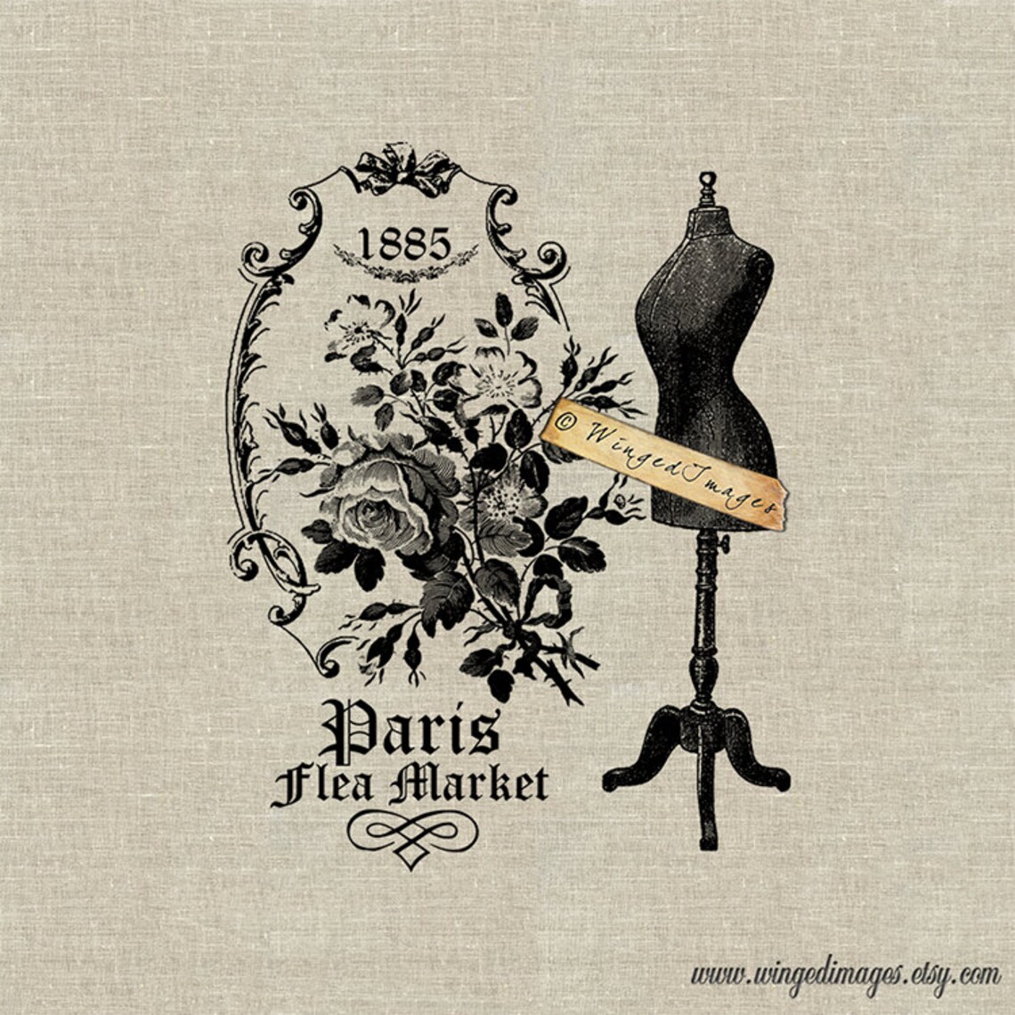 Paris Flea Market. Instant Download Digital Image No.43 - Etsy