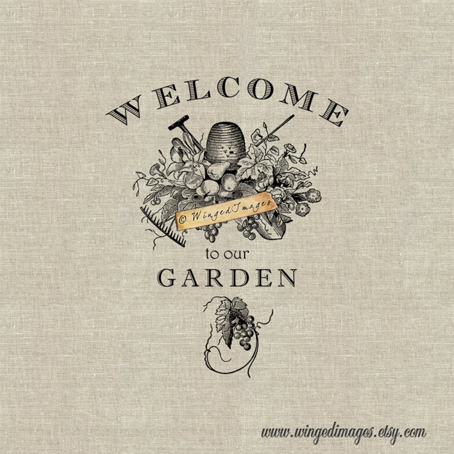Welcome to Our Garden. Instant Download Digital Image No.385 Iron-on ...