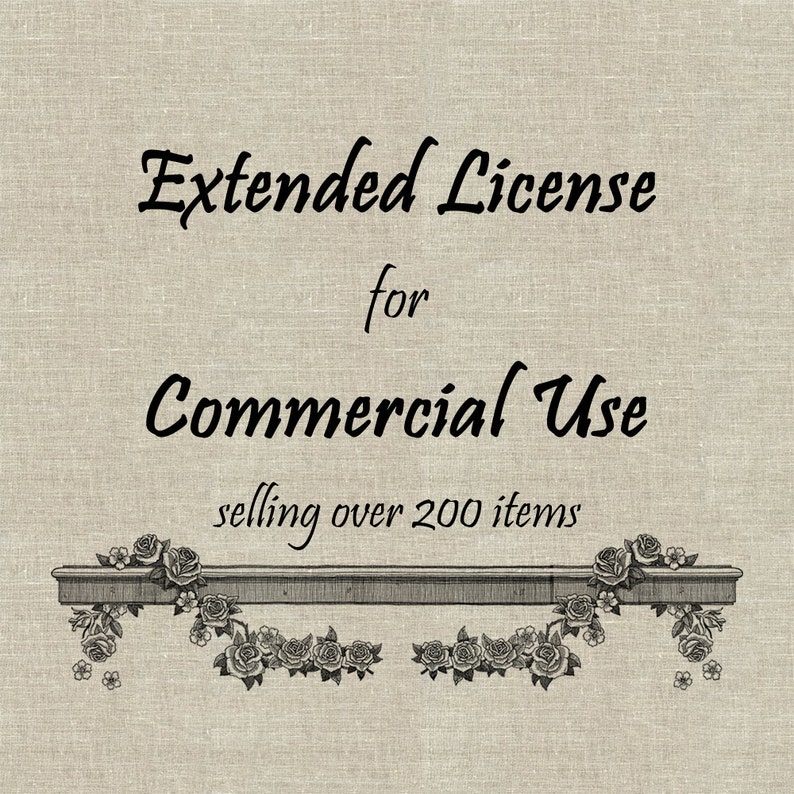Extended License for Commercial Use Selling Over 200 Items - Etsy
