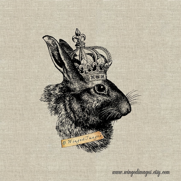 Rabbit and Crown - Etsy