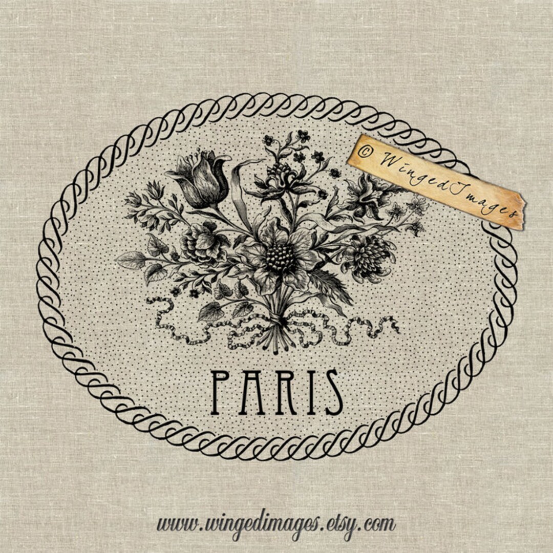 Paris French Flower Bouquet. Instant Download Digital Image No.209 Iron ...