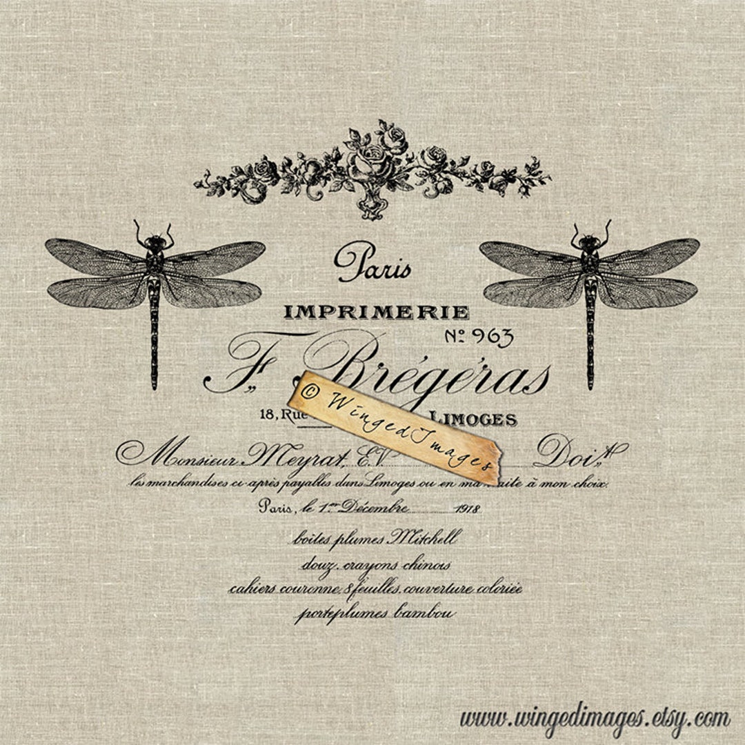 Vintage Altered French Invoice Instant Download Digital Image No.122 ...