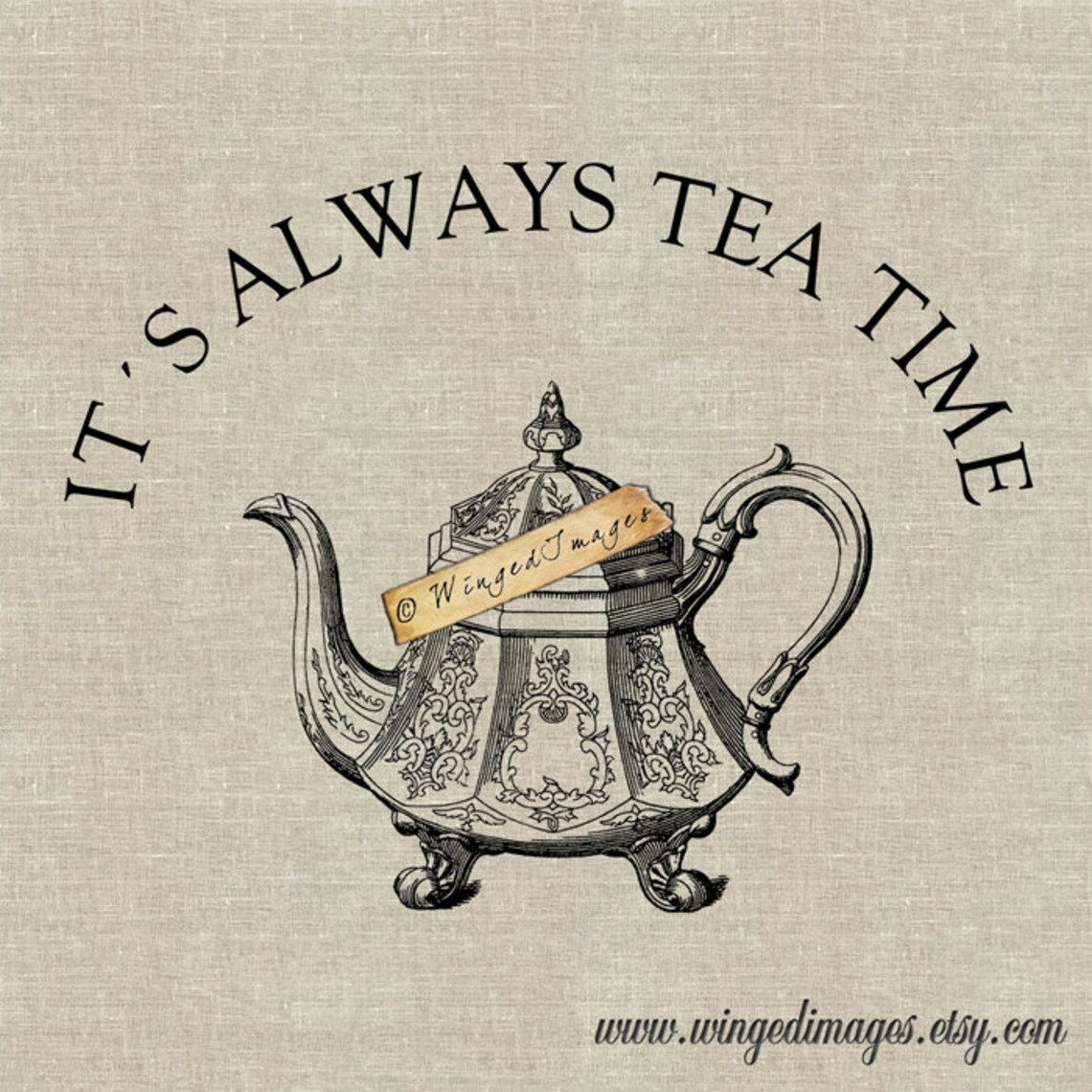It's Always Tea Time Instant Download Digital Image No.98 Iron-on ...