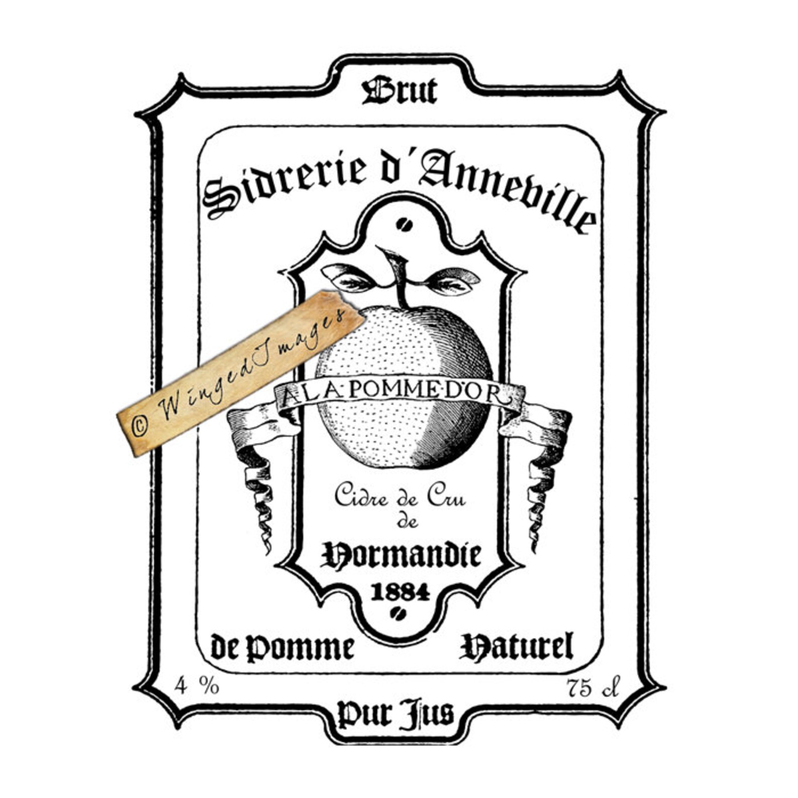 Vintage French Cider Label Instant Download Digital Imagee No.159 Iron ...