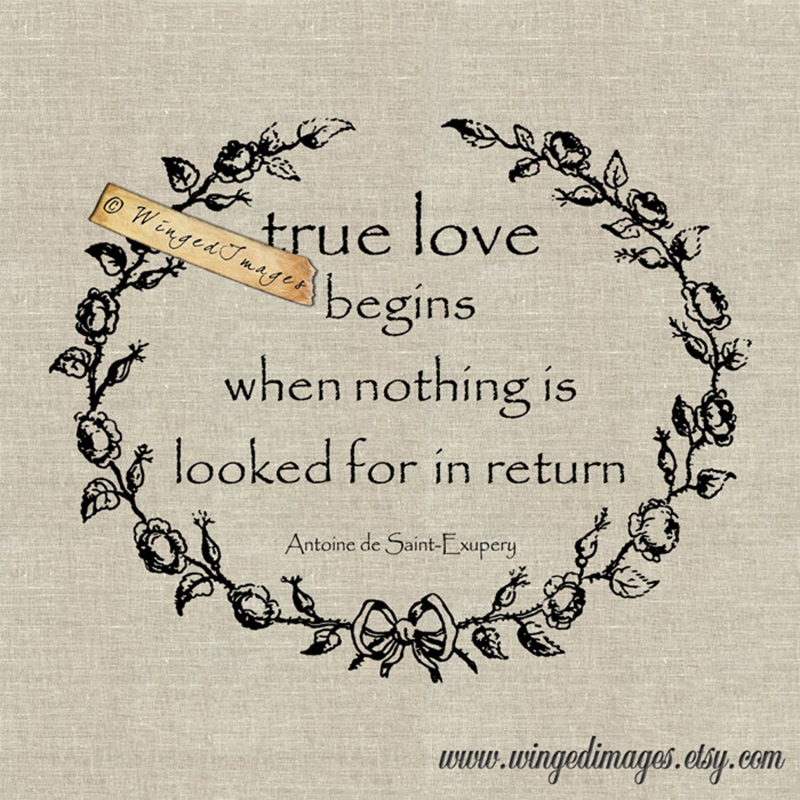 Rose Wreath Love Quote Instant Download Digital Image No.145 Iron-on ...