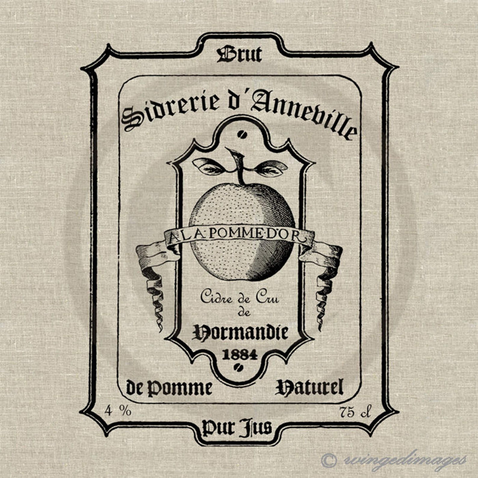 Vintage French Cider Label Instant Download Digital Imagee No.159 Iron ...