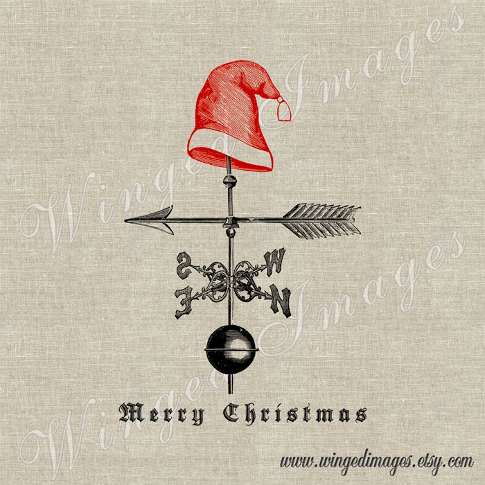 Christmas Weathervane Santa Hat.instant Download Digital Image No.277 ...