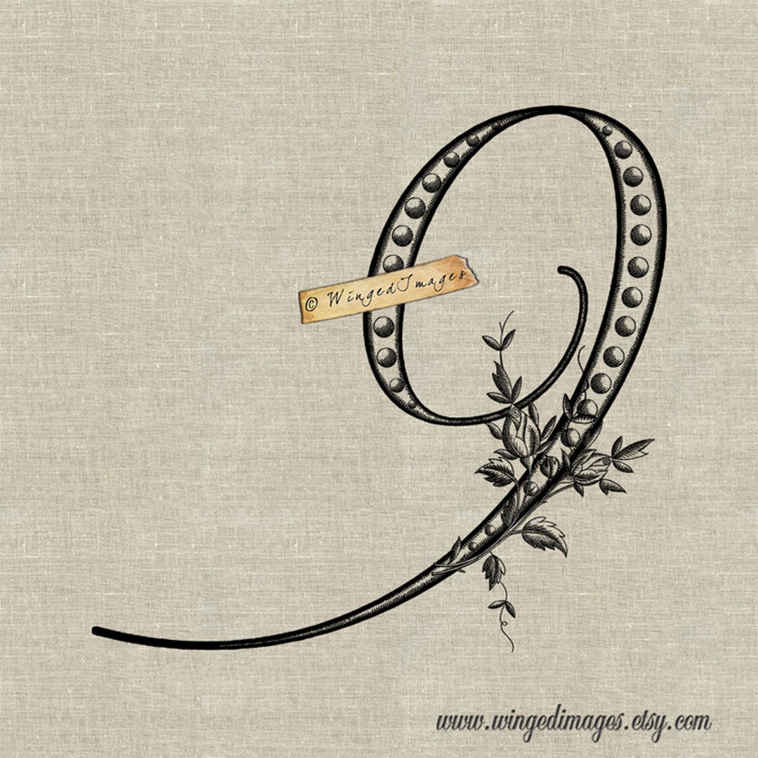 Antique French Number Nine. Instant Download Digital Image No.366 Iron ...