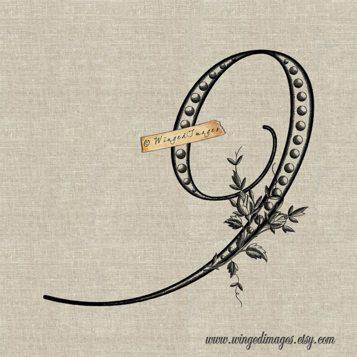 Antique French Number Nine. Instant Download Digital Image - Etsy