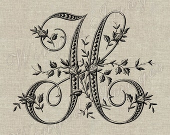 Antique French Monogram Letter B Instant Download Digital - Etsy