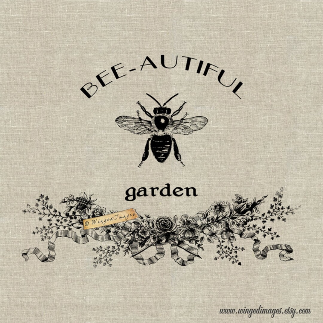 Bee-autiful Garden. Instant Download Digital Image No.375 Iron-on ...