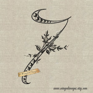 Antique French Number Seven. Instant Download Digital Image No.340 Iron ...